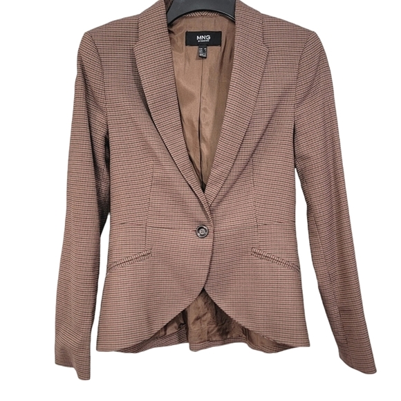 Mango | Jackets & Coats | Mng By Mango Brown Fitted Blazer Jacket ...
